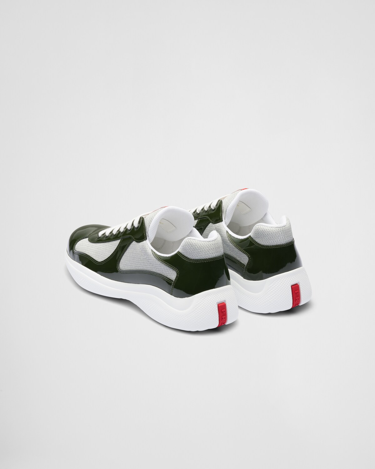 Forest Green/silver Prada America's Cup Patent Leather And Bike Fabric ...