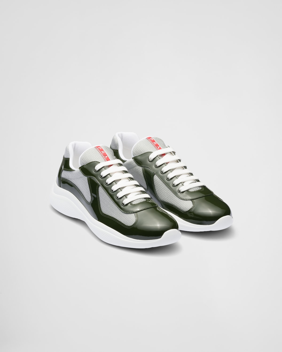 Forest Green/silver Prada America's Cup Patent Leather And Bike Fabric ...