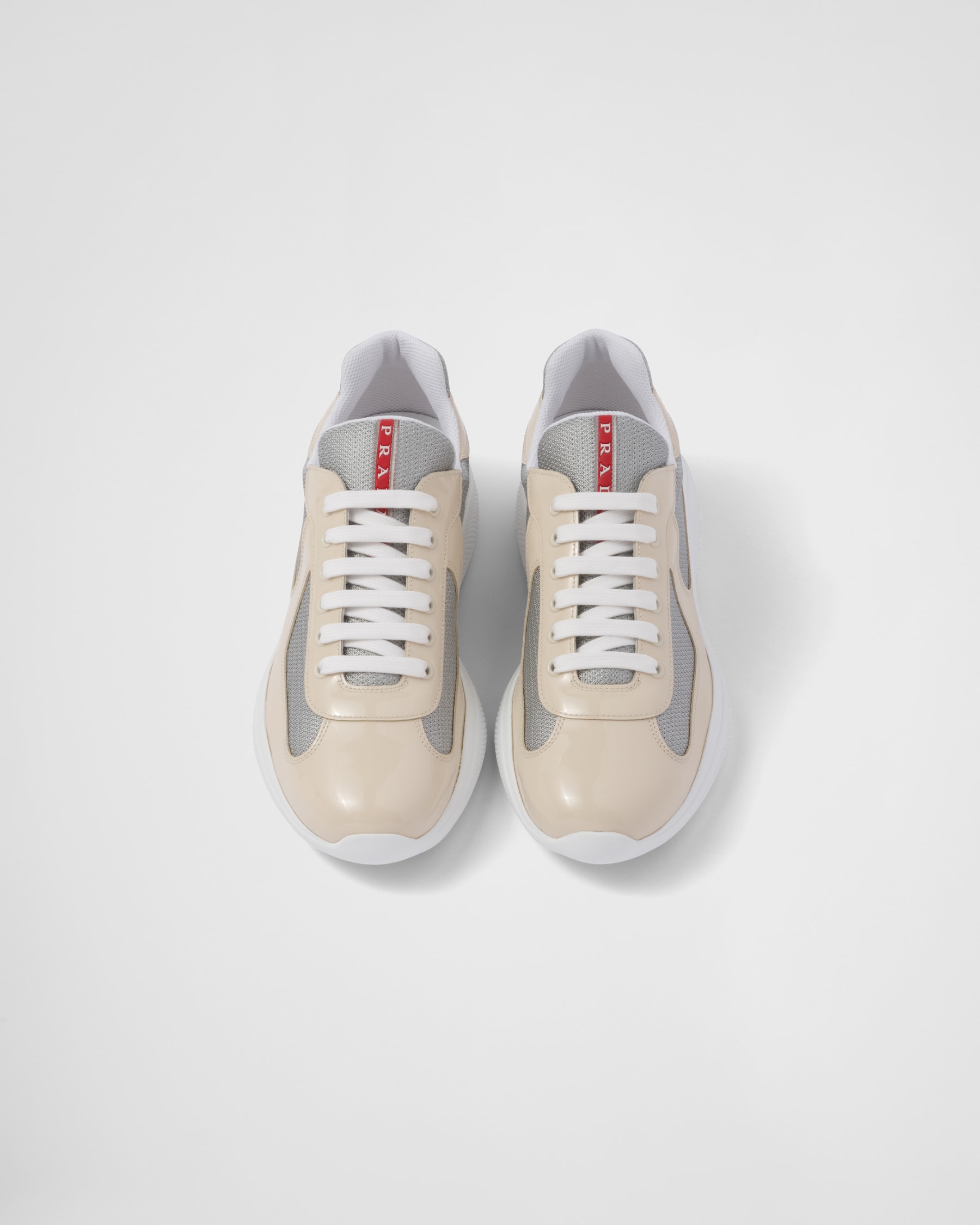 Ivory/silver Prada America's Cup Patent Leather And Bike Fabric ...