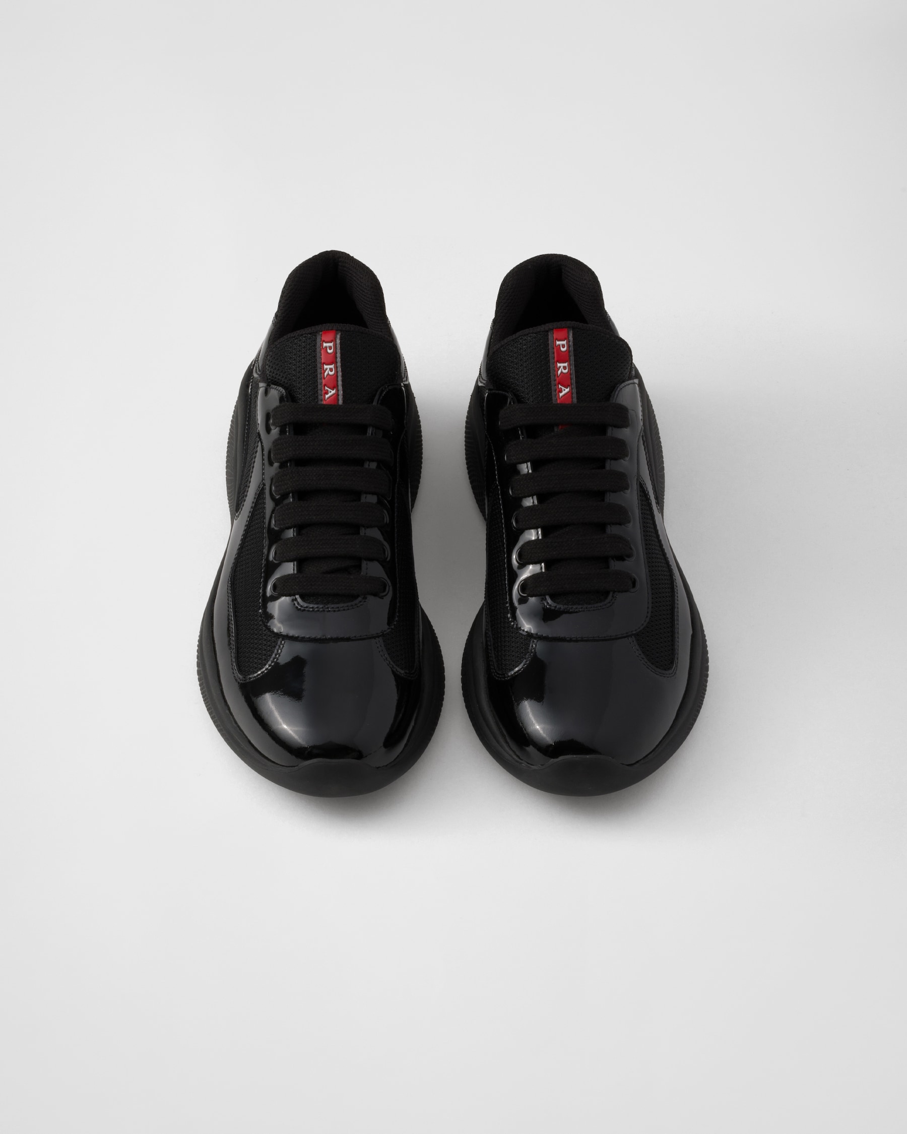 Black Patent Leather And Technical Fabric Prada America's Cup Sneakers ...