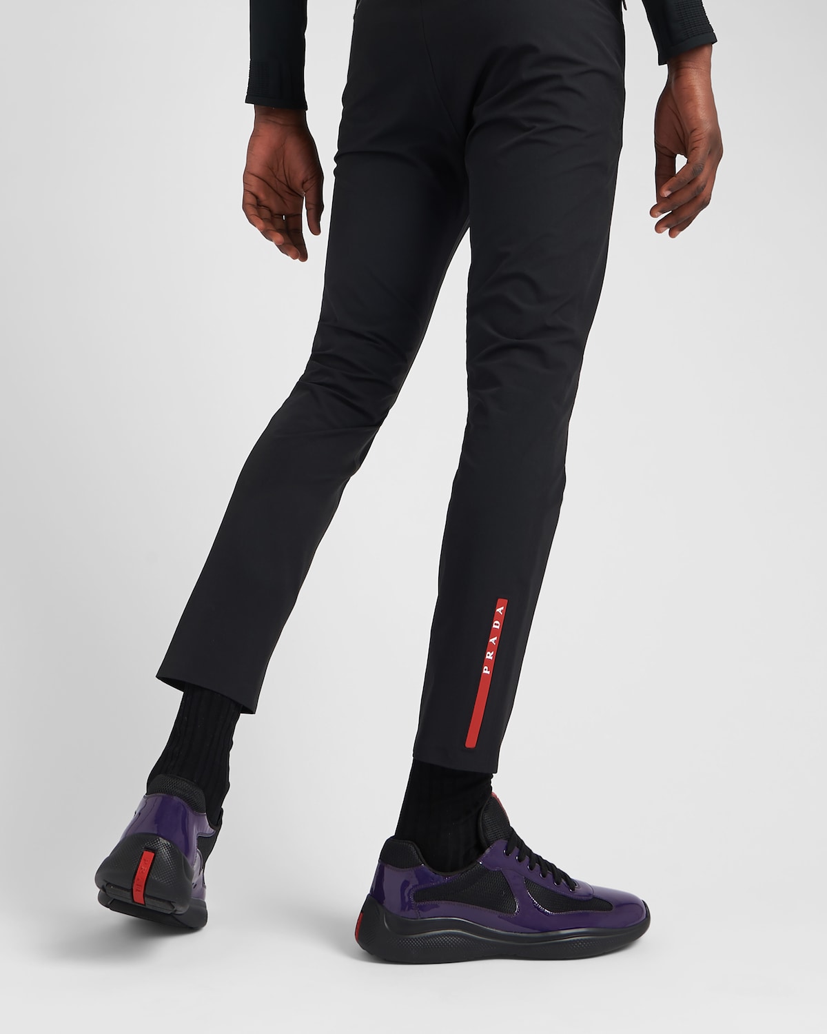 Violet/black Prada America's Cup Sneakers | PRADA