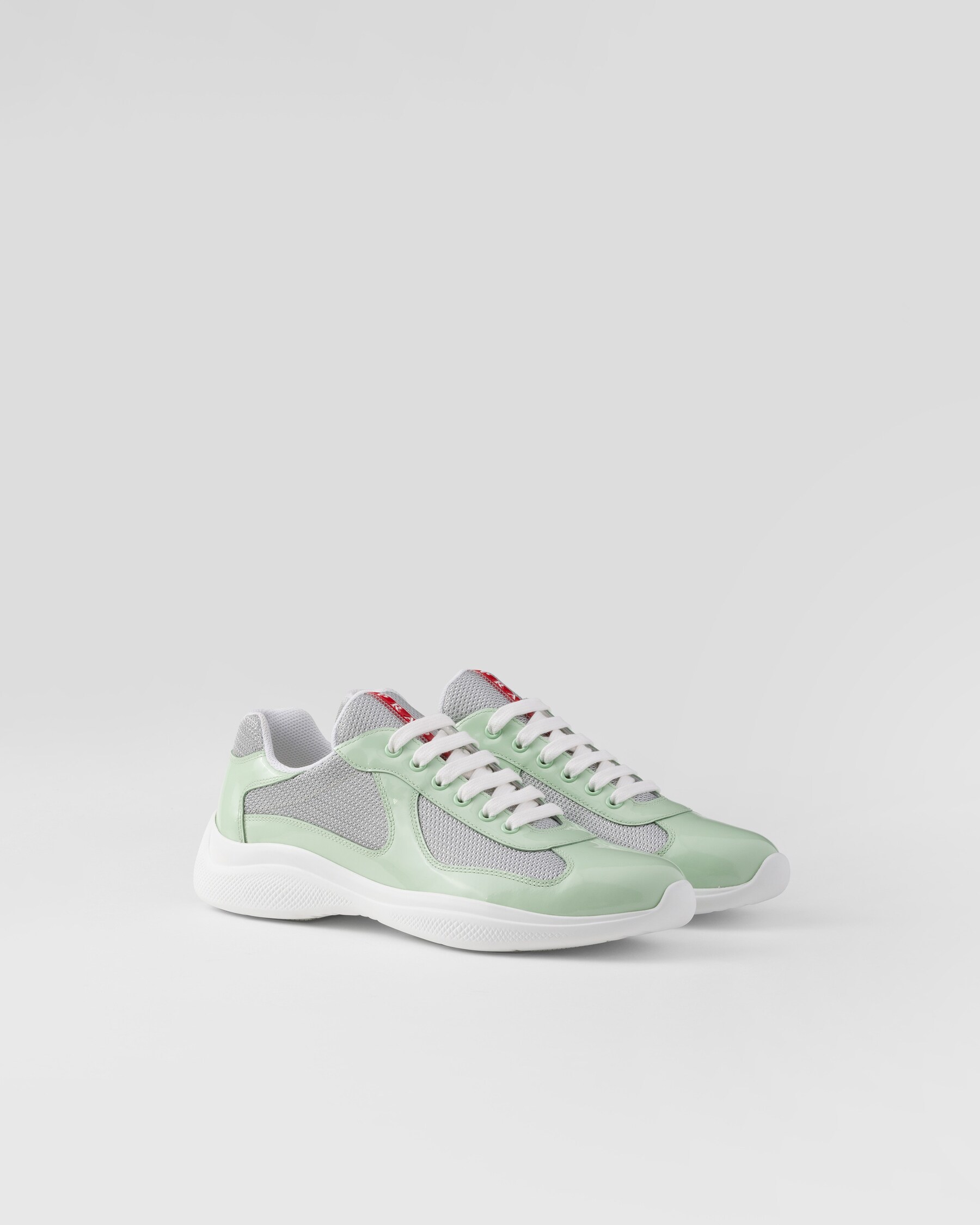 Dew/silver Patent Leather And Technical Fabric Prada America's Cup ...