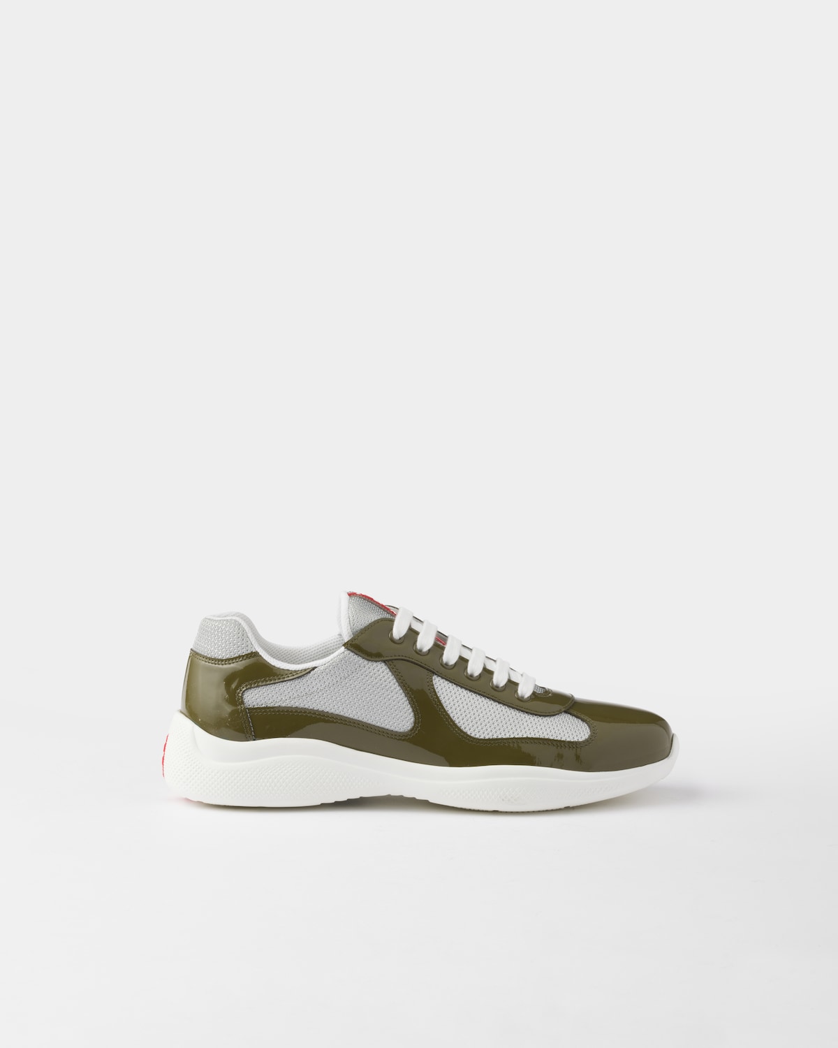 Sneakers Prada America’s Cup En Cuir Verni Et Tissu Technique Vert ...