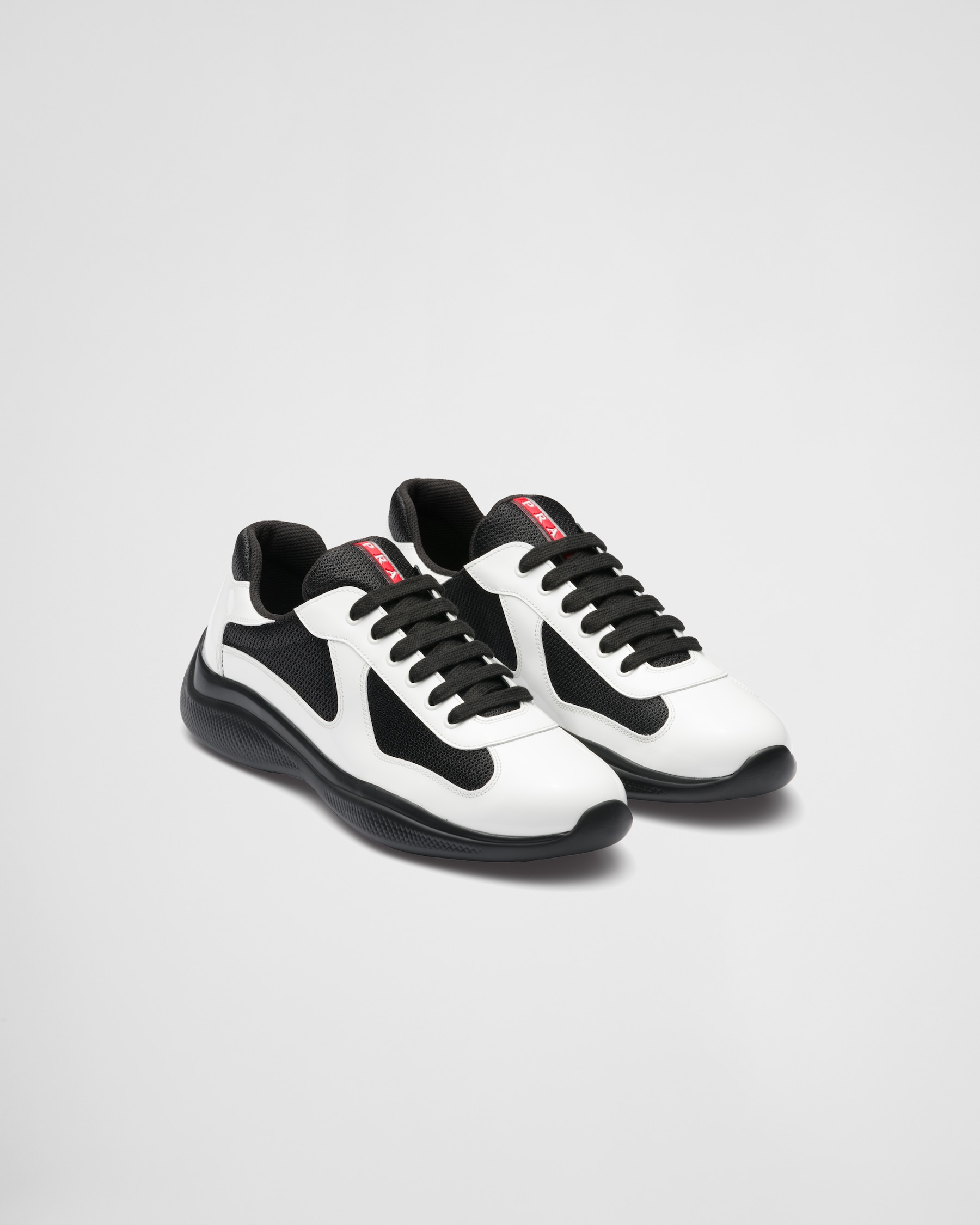 White/black Prada America's Cup Sneakers | PRADA