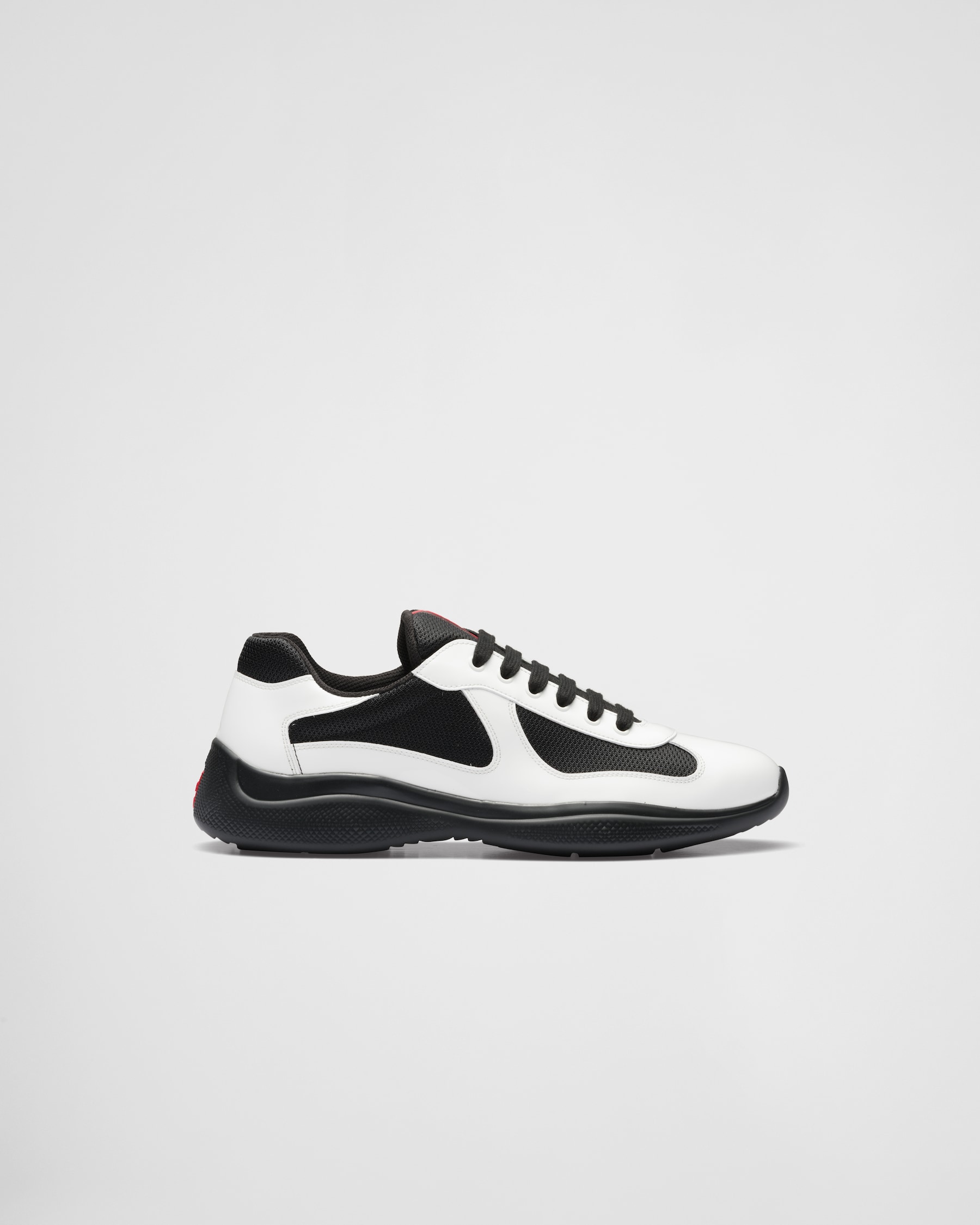 White/black Prada America's Cup Sneakers | PRADA
