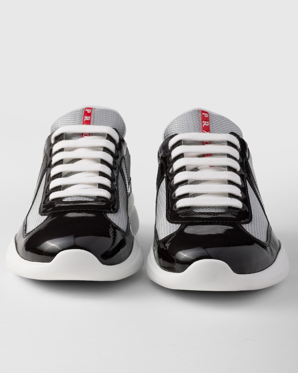 Ebony/silver Patent Leather And Technical Fabric Prada America's Cup ...