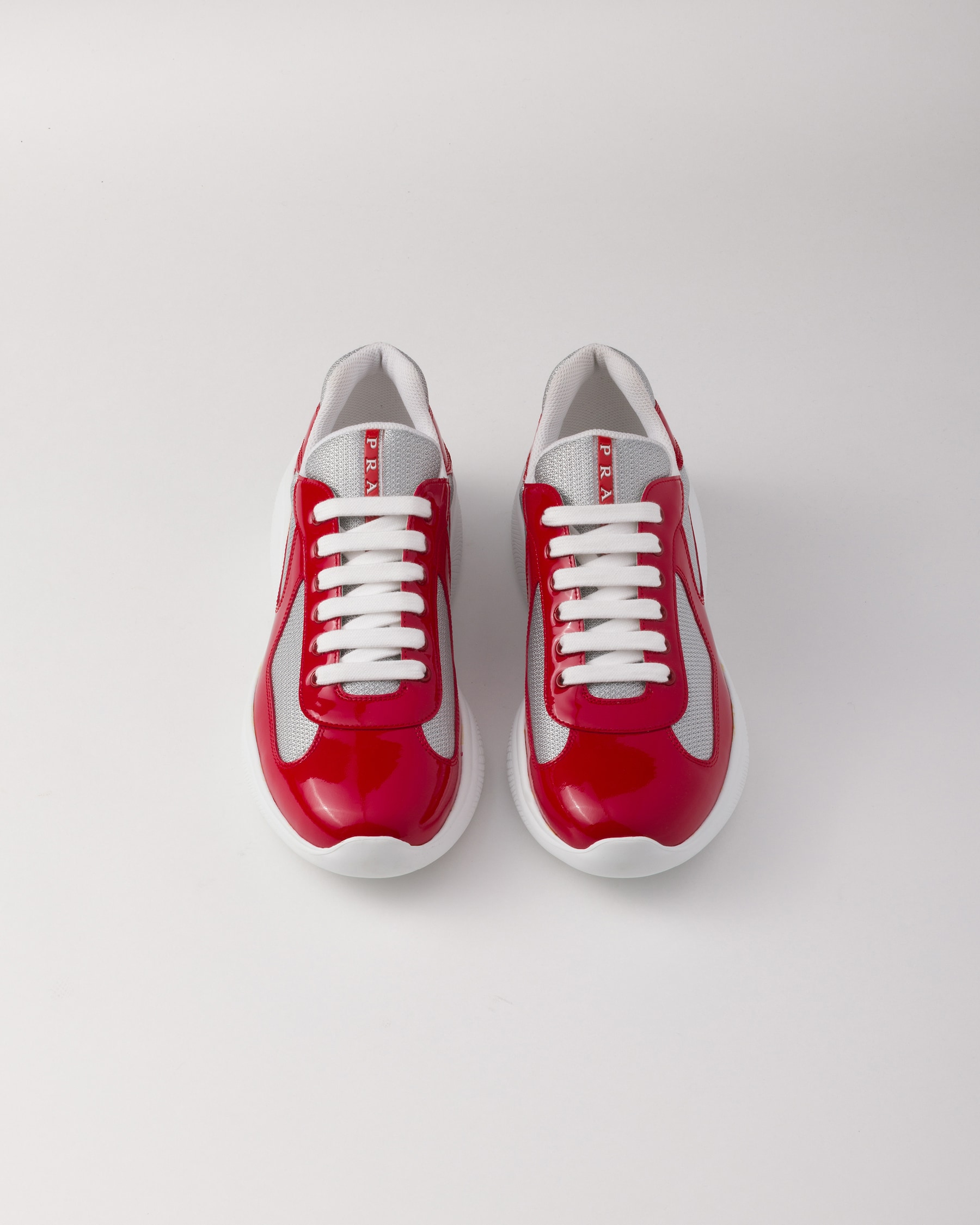 Red/silver Patent Leather And Technical Fabric Prada America's Cup ...