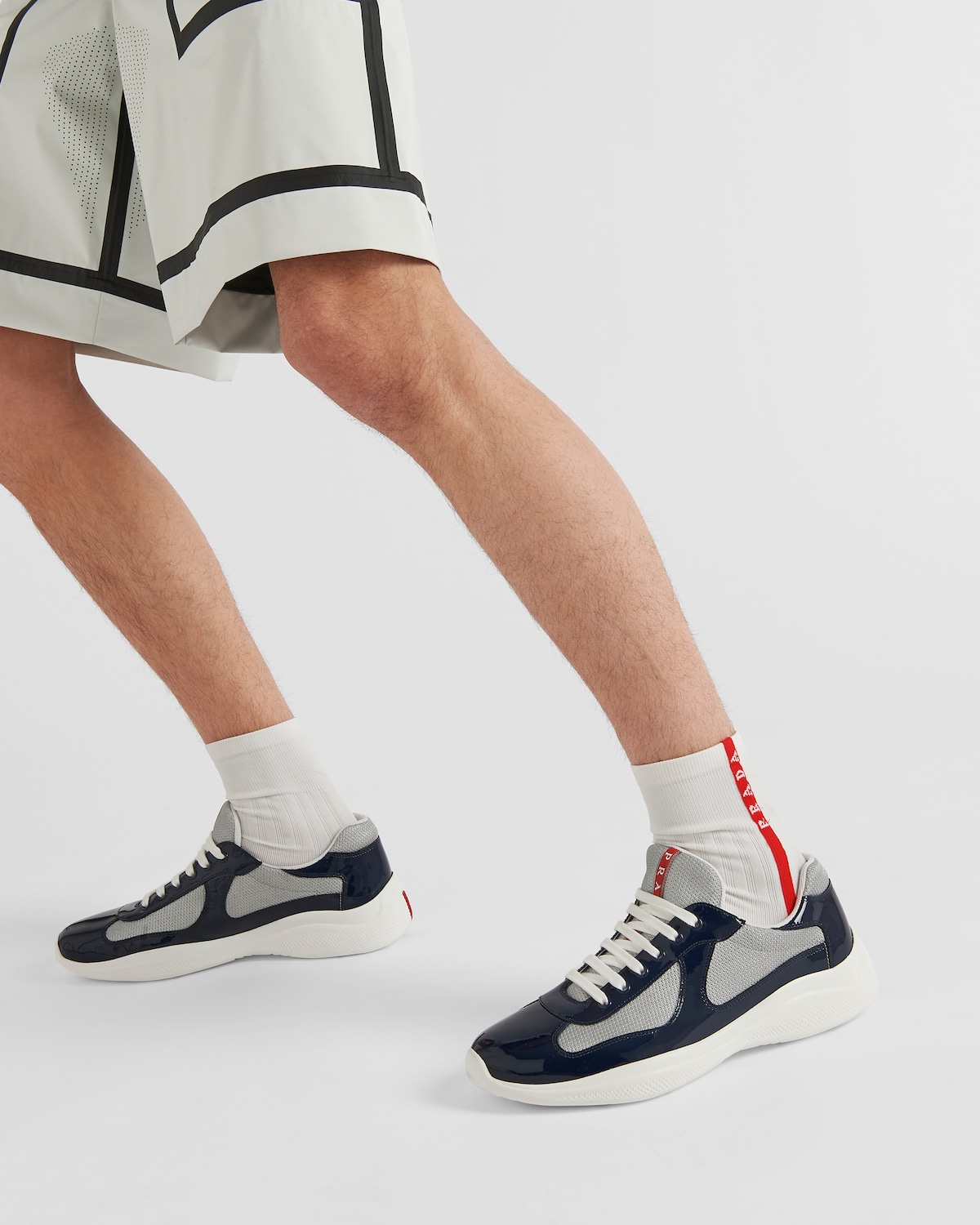 Royal Blue/silver Patent Leather And Technical Fabric Prada America's ...