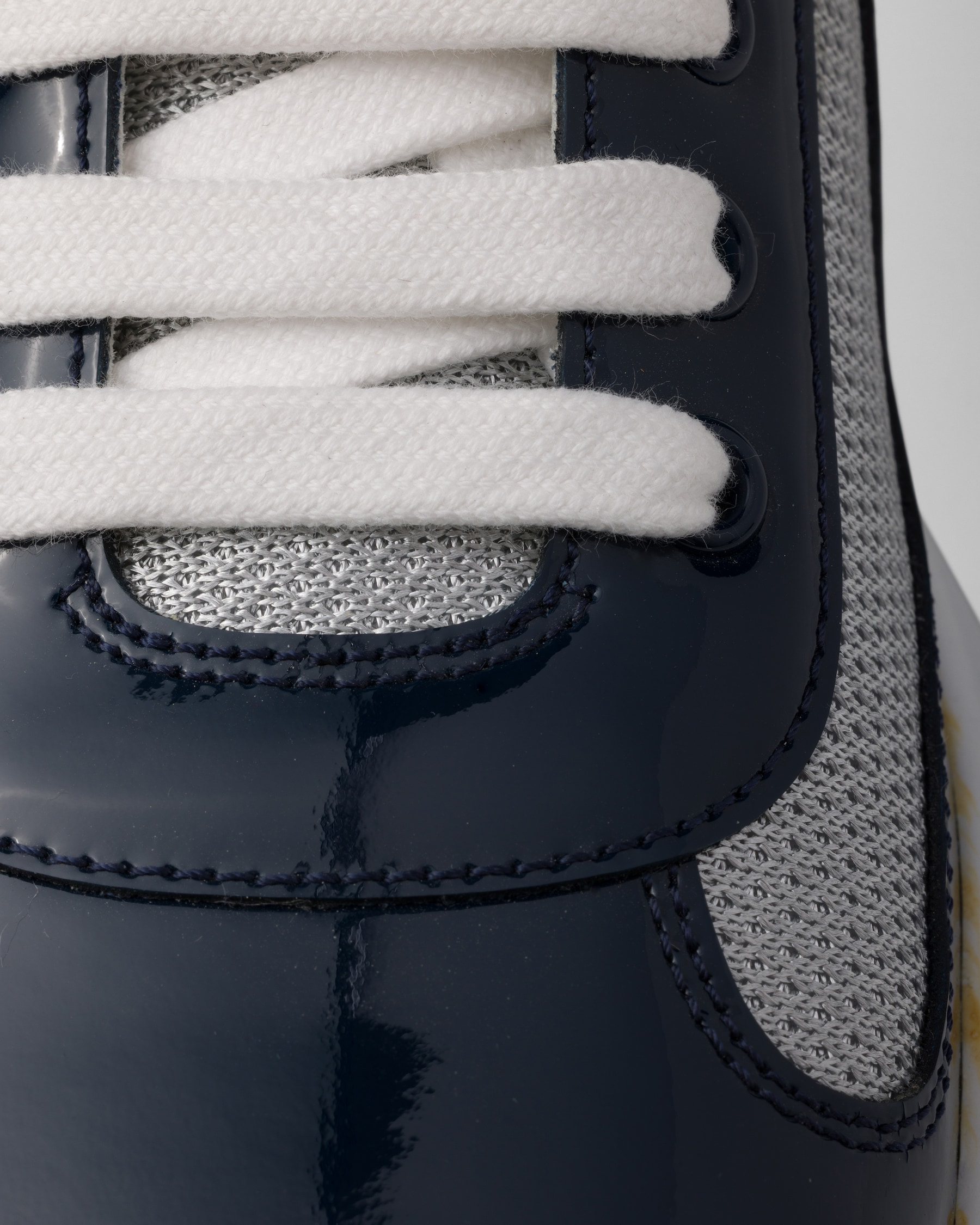 Royal Blue/silver Patent Leather And Technical Fabric Prada America's Cup Sneakers | PRADA