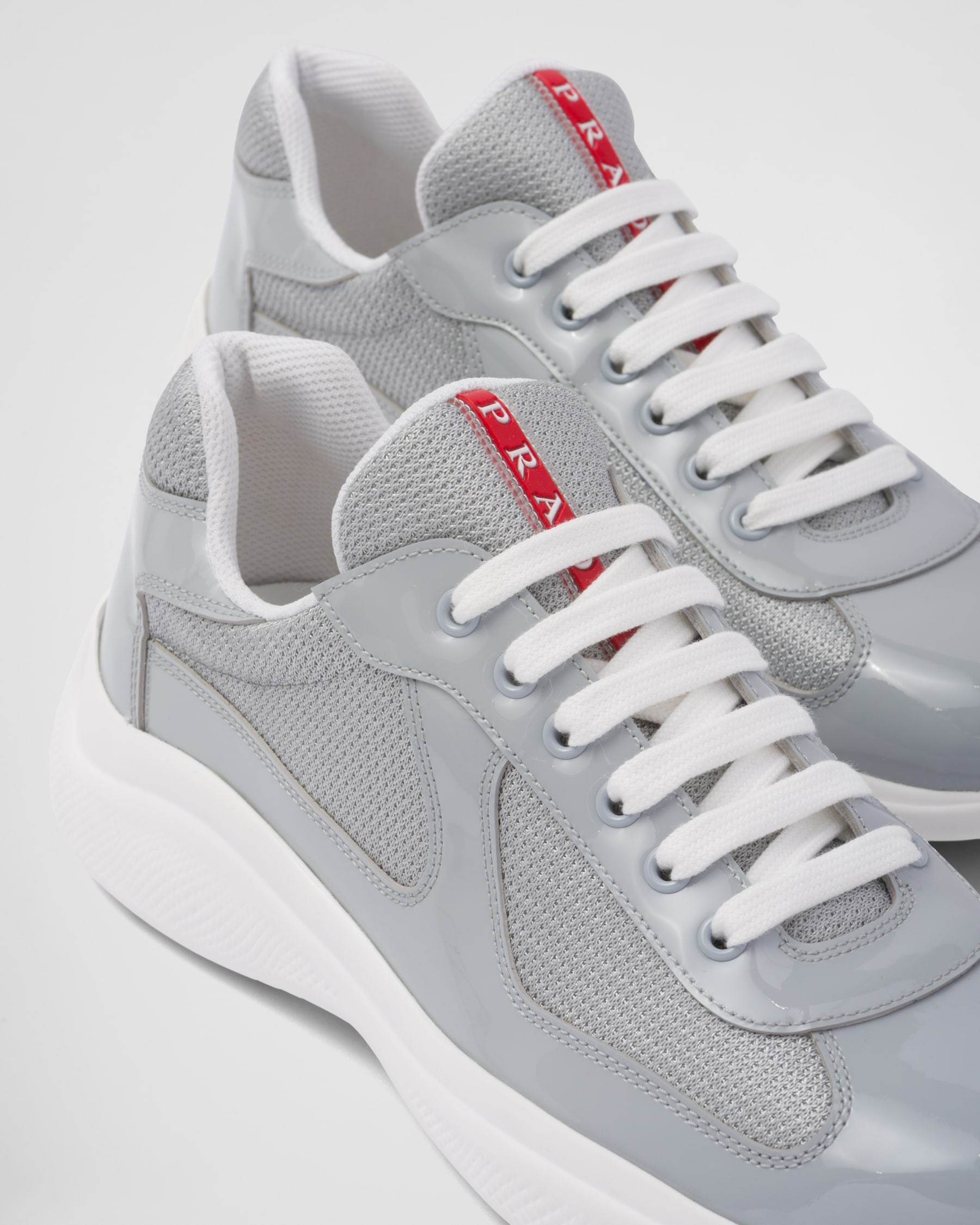 Cornflower Blue/silver Prada America's Cup Sneakers | PRADA