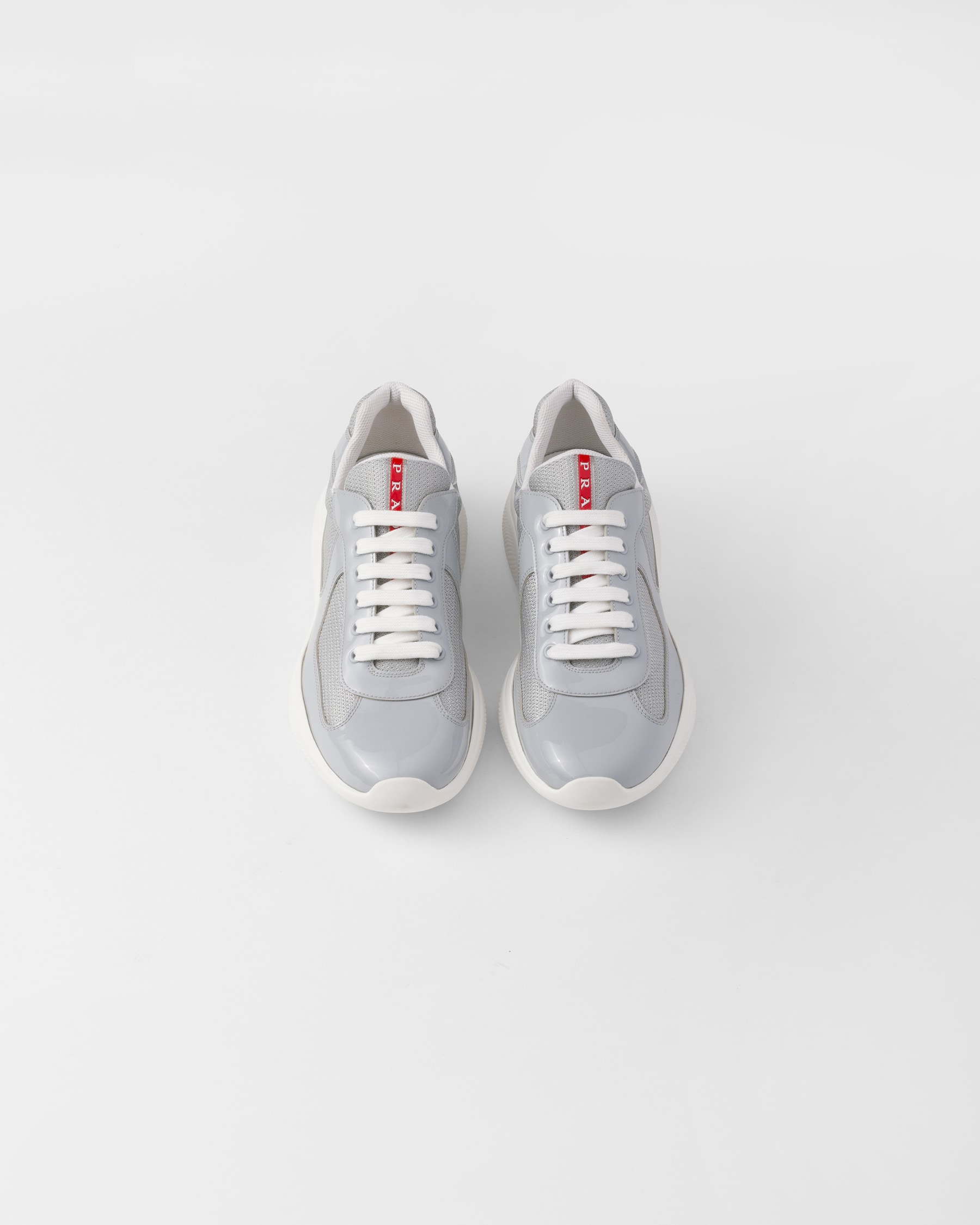 Pearl / Silver Patent Leather And Technical Fabric Prada America's Cup ...