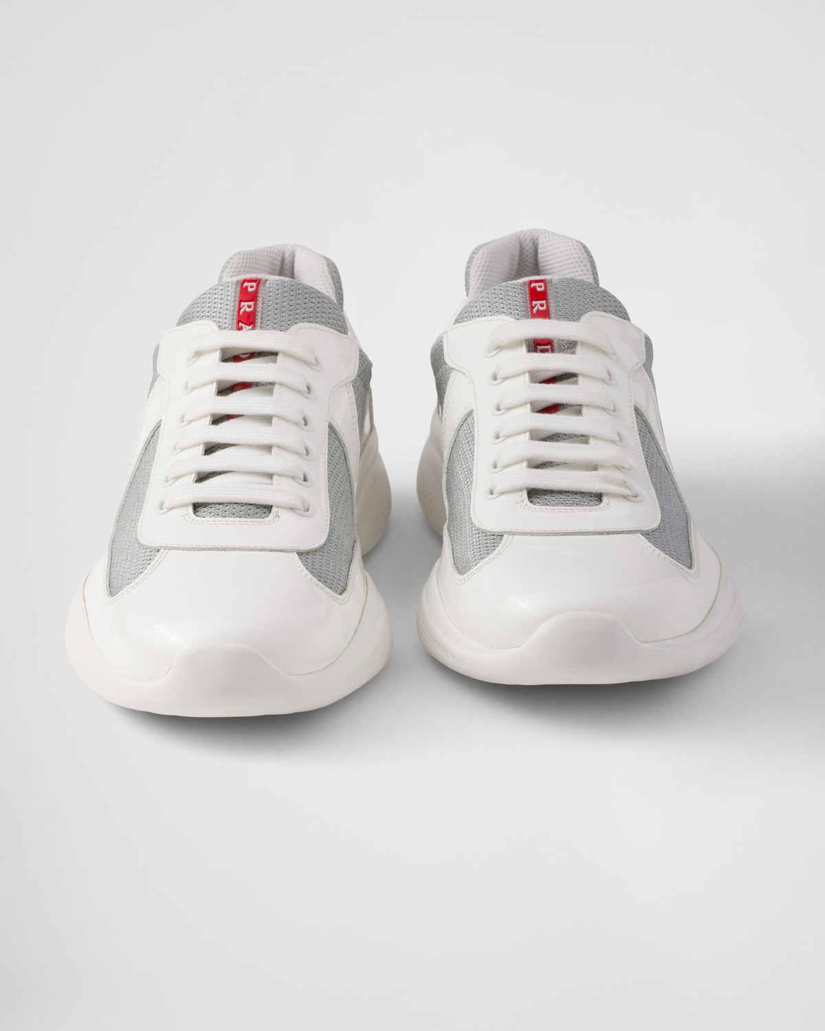 White/silver Patent Leather And Technical Fabric Prada America's Cup ...