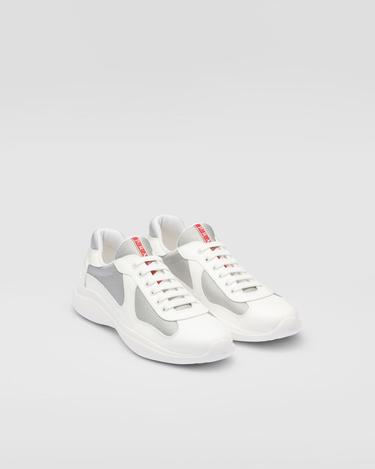 White/silver Patent Leather And Technical Fabric Prada America's Cup ...