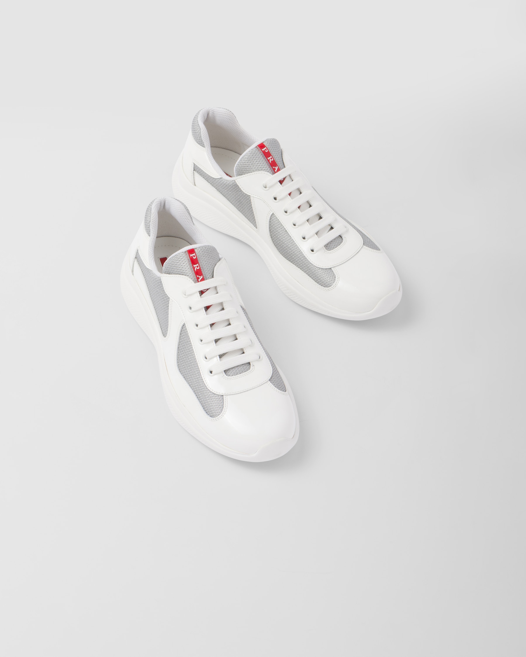 White/silver Patent Leather And Technical Fabric Prada America's Cup ...