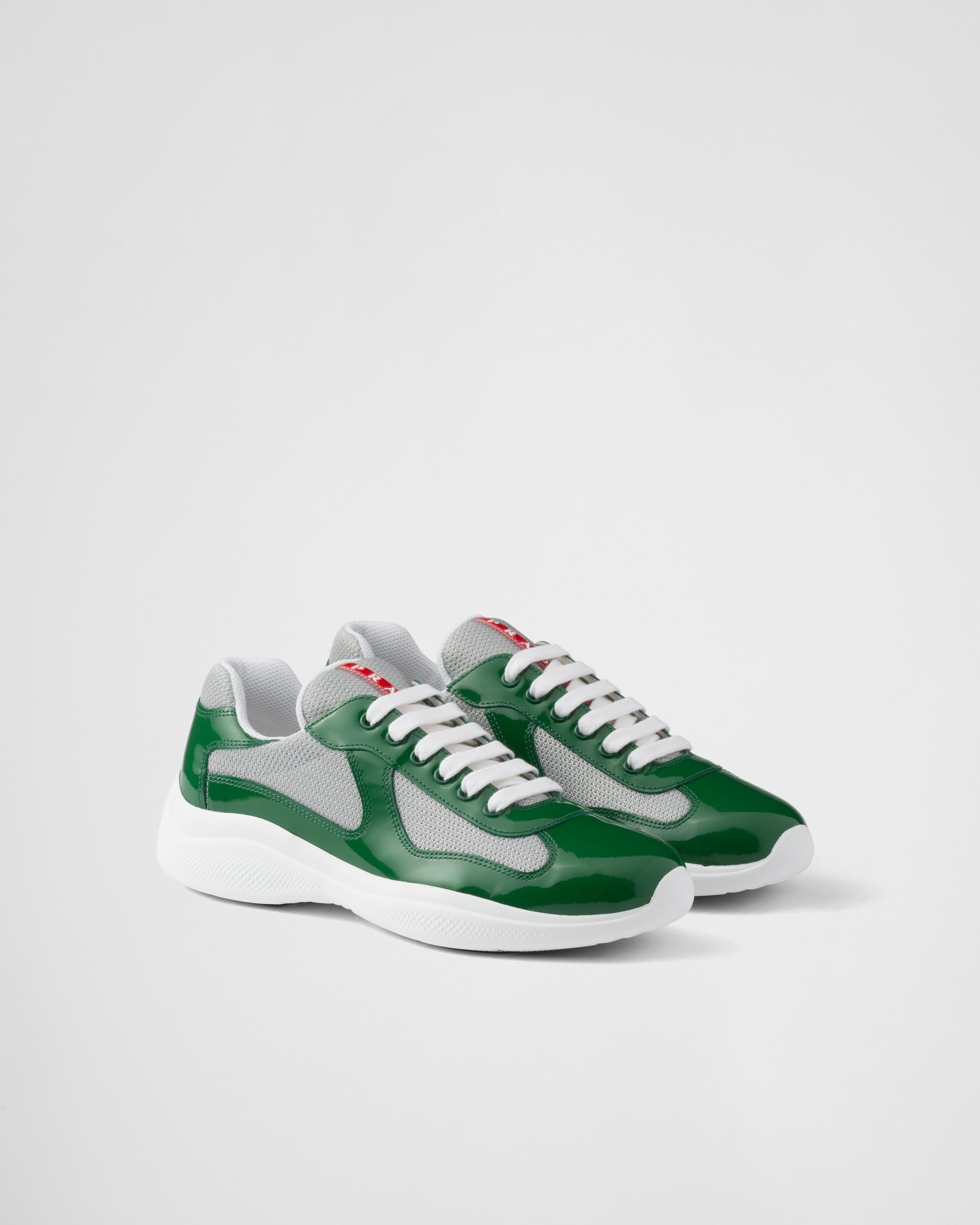 Green / Silver Patent Leather And Technical Fabric Prada America's Cup ...