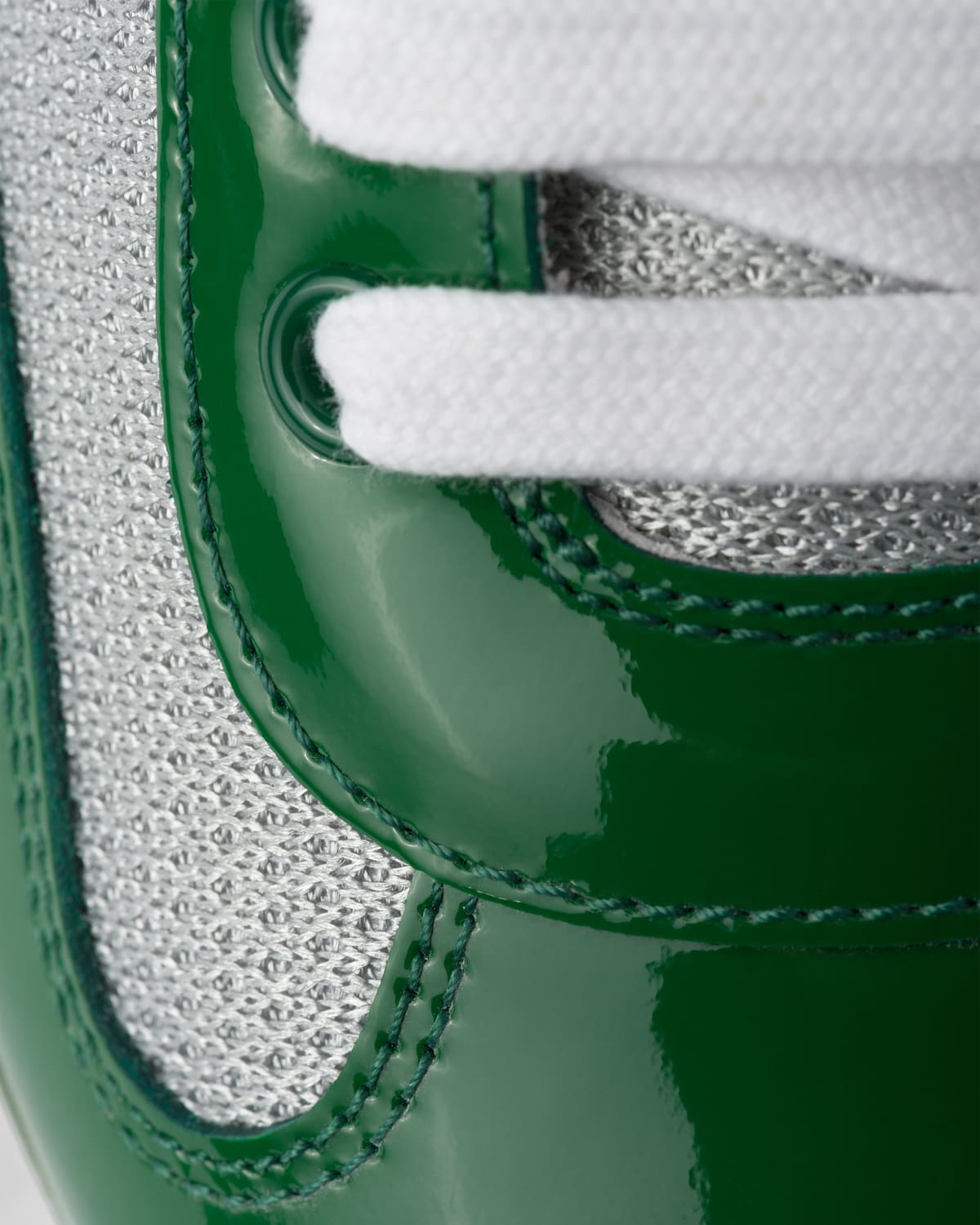 Green / Silver Patent Leather And Technical Fabric Prada America's Cup ...