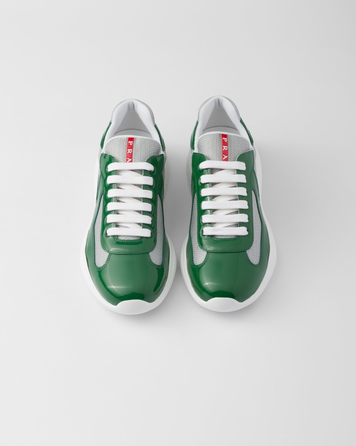 Green / Silver Patent Leather And Technical Fabric Prada America's Cup ...