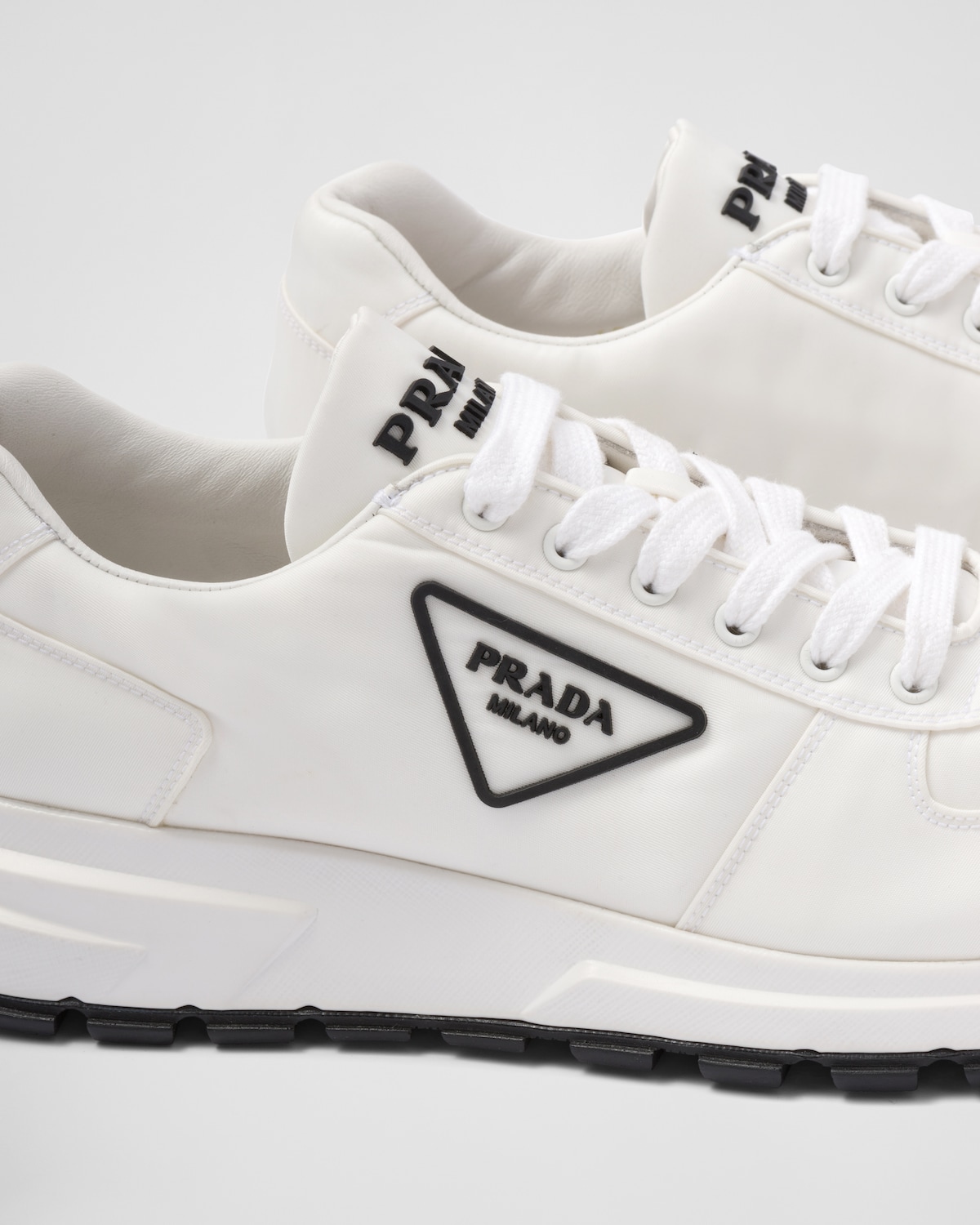 White Prada Prax 01 Sneakers | PRADA