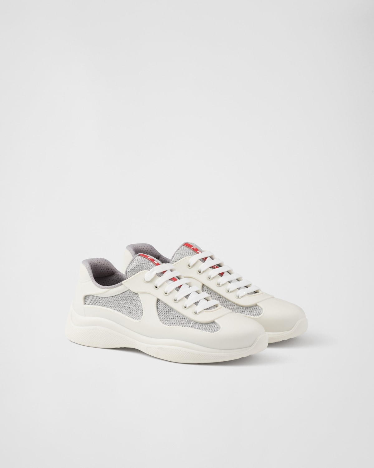 Cream Prada America's Cup Soft Rubber And Bike Fabric Sneakers | PRADA