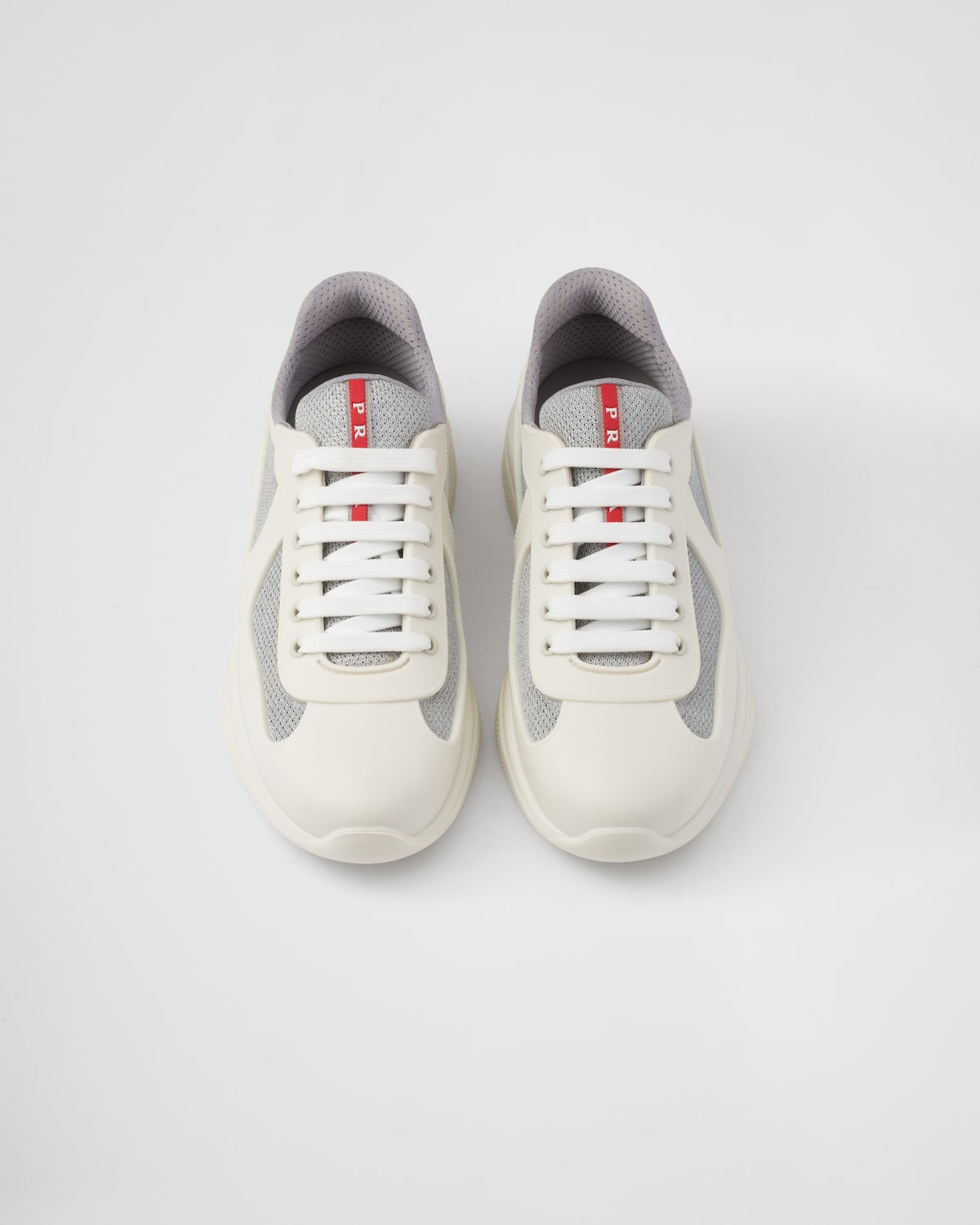 Cream Prada America's Cup Soft Rubber And Bike Fabric Sneakers | PRADA