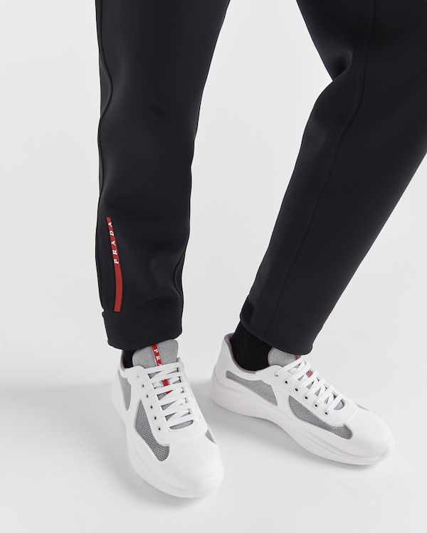 White Prada America's Cup Soft Rubber And Bike Fabric Sneakers | PRADA