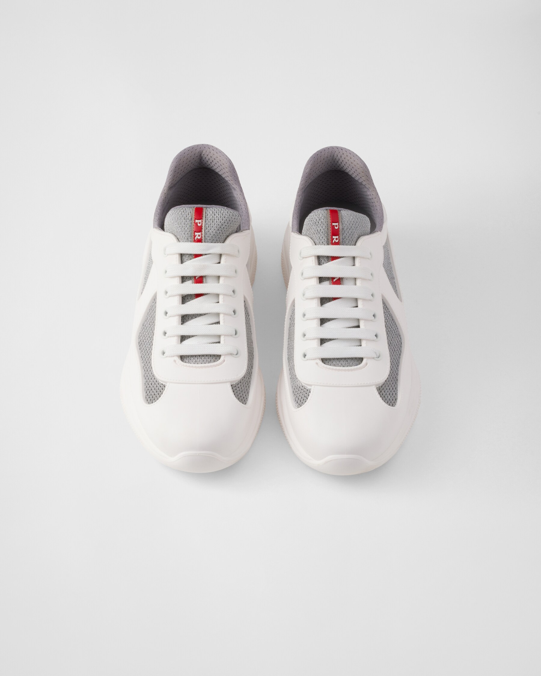 White Prada America's Cup Soft Rubber And Bike Fabric Sneakers | PRADA