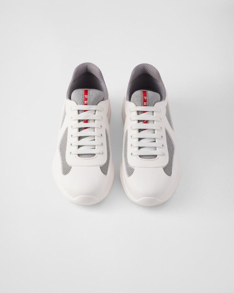 White Prada America's Cup Soft Rubber And Bike Fabric Sneakers | PRADA