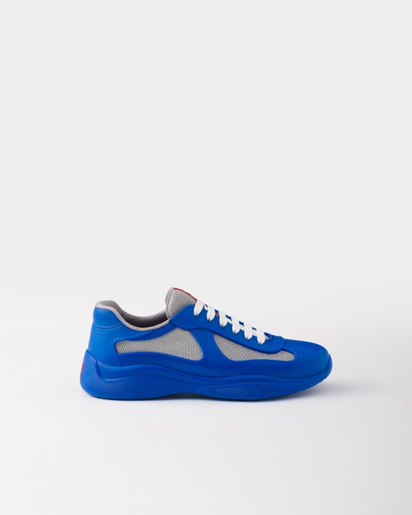Sapphire Blue Prada America's Cup Soft Rubber And Bike Fabric Sneakers ...