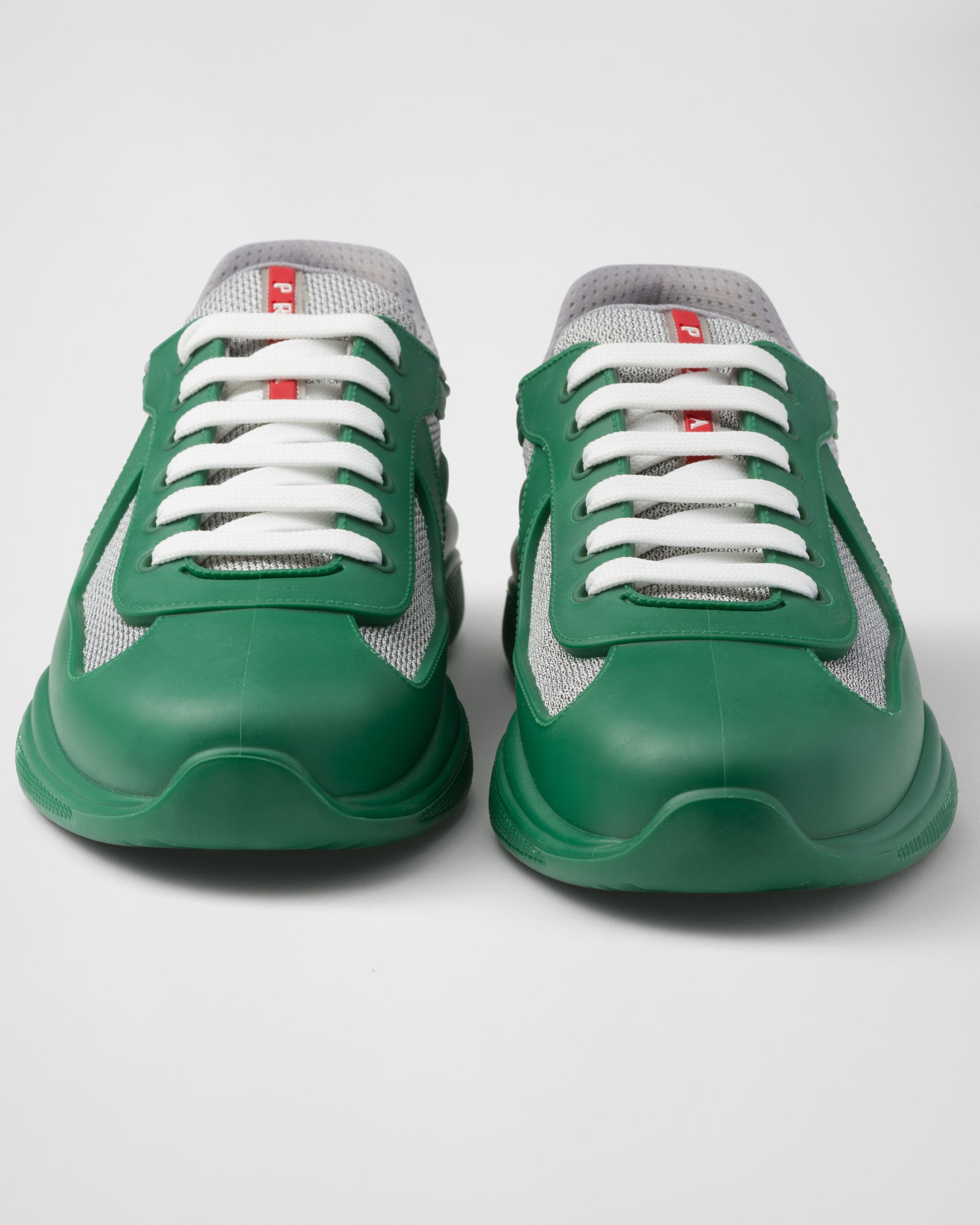 Green Prada America's Cup Soft Rubber And Bike Fabric Sneakers | PRADA