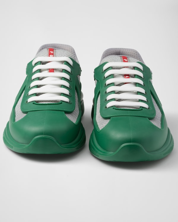 Green Prada America's Cup Soft Rubber And Bike Fabric Sneakers | PRADA