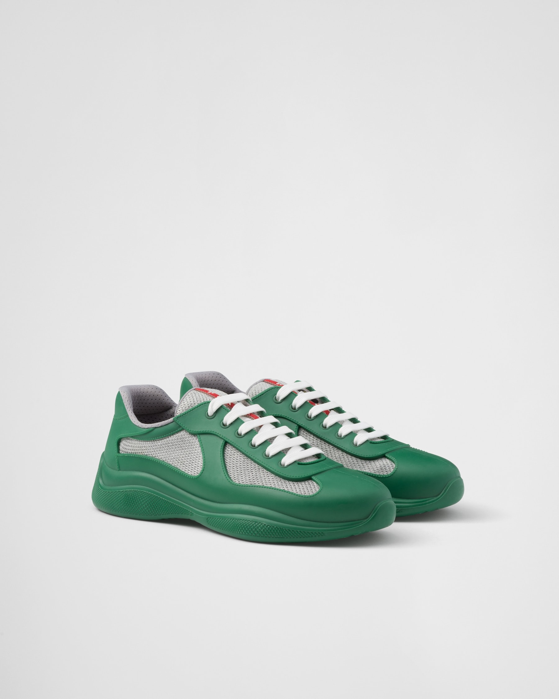 Green Prada America's Cup Soft Rubber And Bike Fabric Sneakers | PRADA