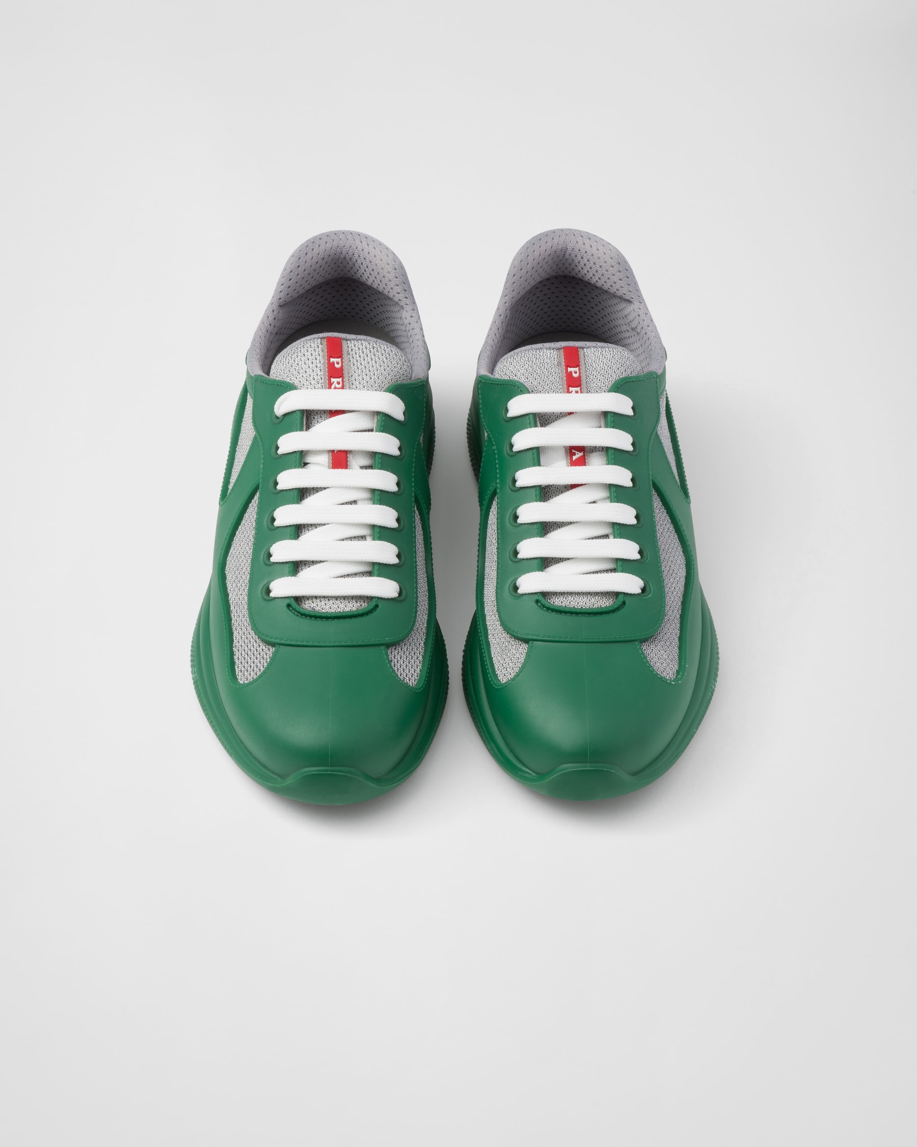 Green Prada America's Cup Soft Rubber And Bike Fabric Sneakers | PRADA
