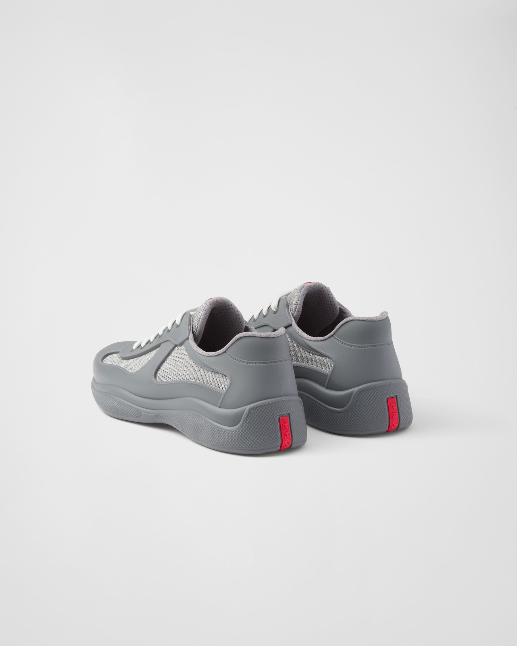 Steel Gray Prada America's Cup Soft Rubber And Bike Fabric Sneakers | PRADA