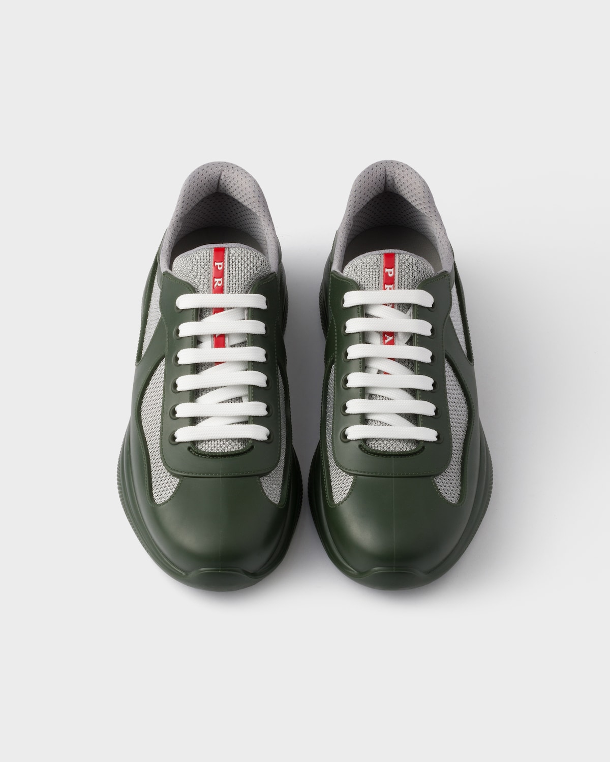 Laurel Green Prada America's Cup Soft Rubber And Bike Fabric Sneakers ...