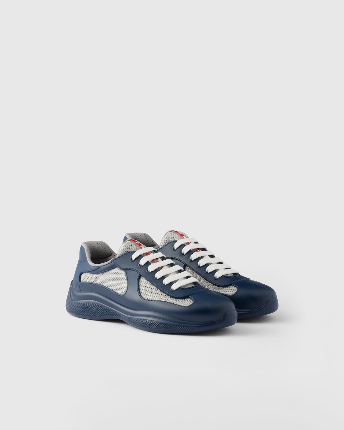 Baskets America’s Cup En Gomme Et Tissu Bike Bleu Roi | PRADA