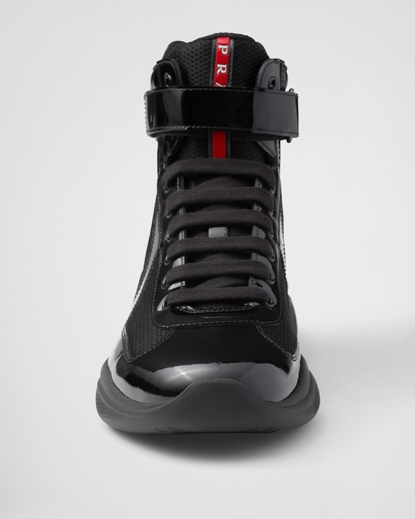 Black Prada America’s Cup High-top Sneakers | PRADA