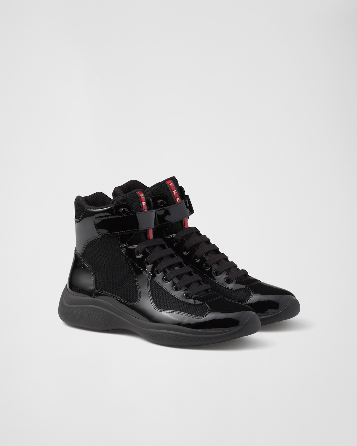 Black Prada America’s Cup High-top Sneakers | PRADA