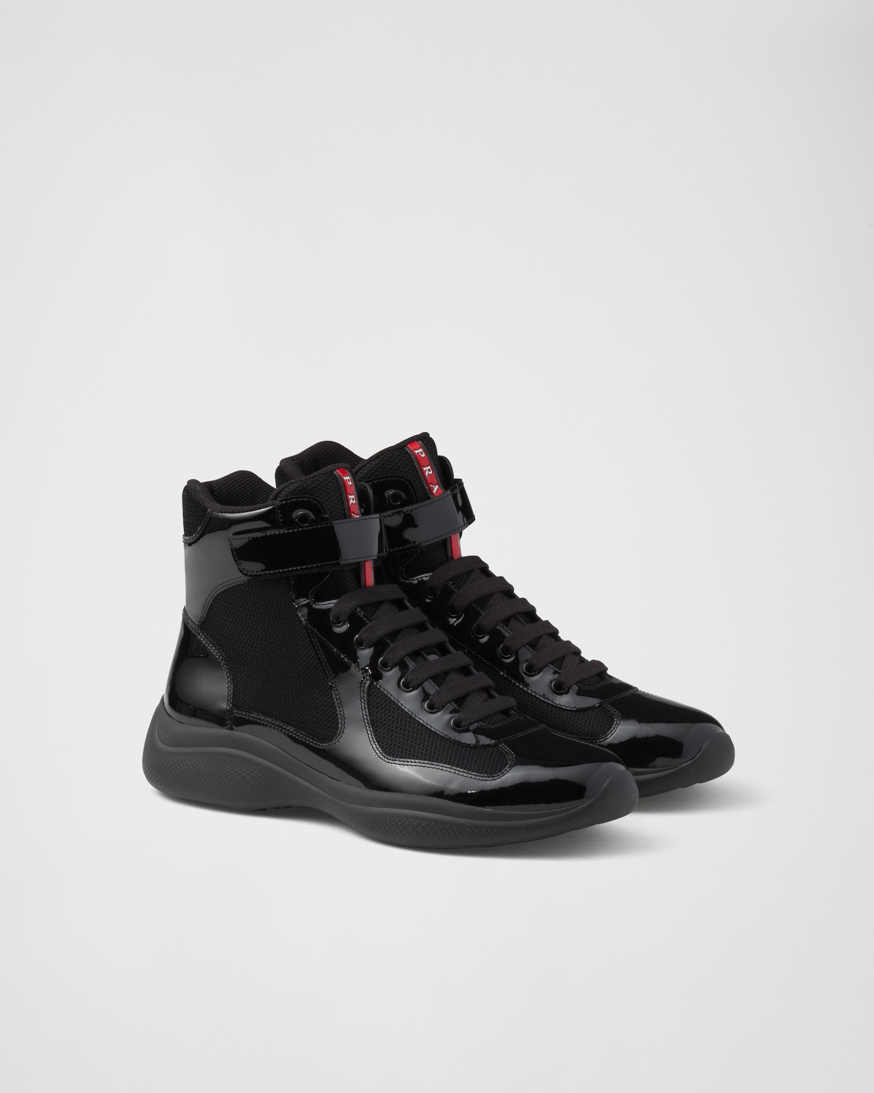Black Prada America’s Cup High-top Sneakers | PRADA