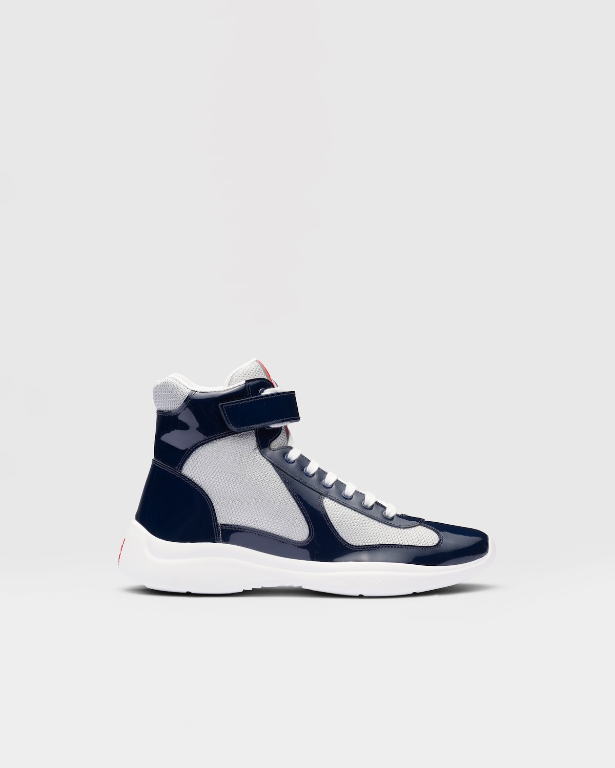 Royal Blue/silver Prada America’s Cup High-top Sneakers | PRADA