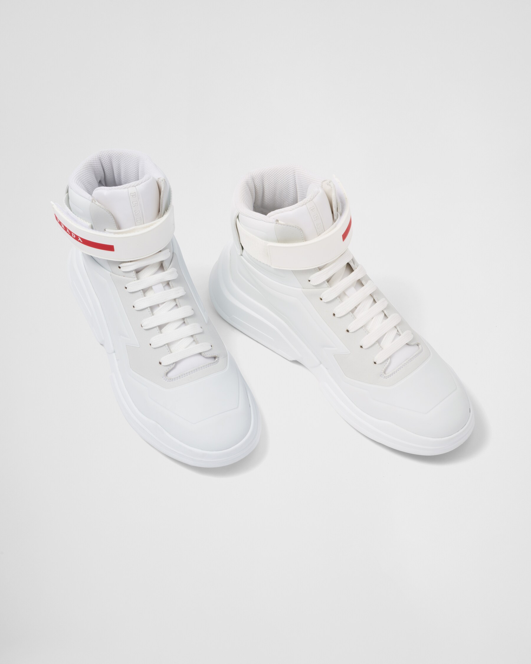 White Prada Polarius High-top Sneakers | PRADA