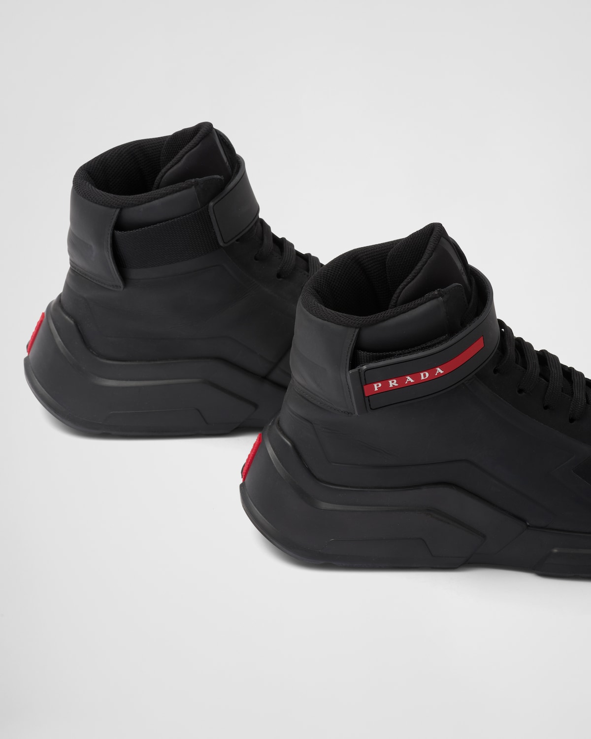 Black Prada Polarius High-top Sneakers | PRADA