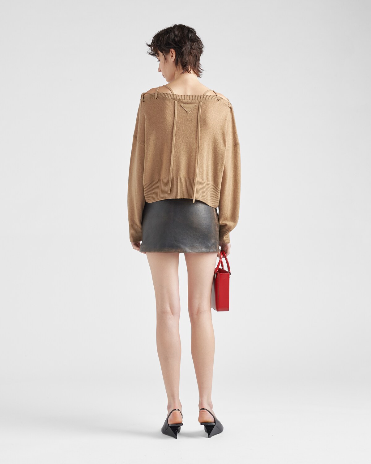 Black Leather Miniskirt | PRADA