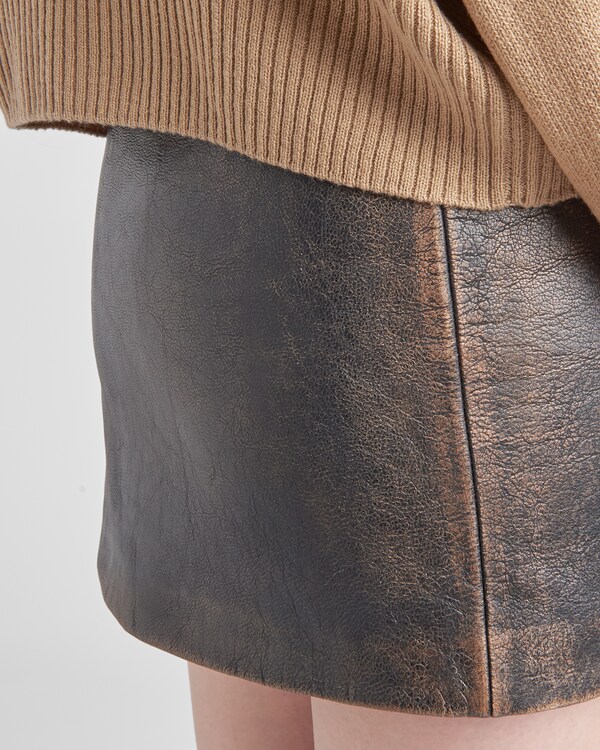 Black Leather Miniskirt | PRADA