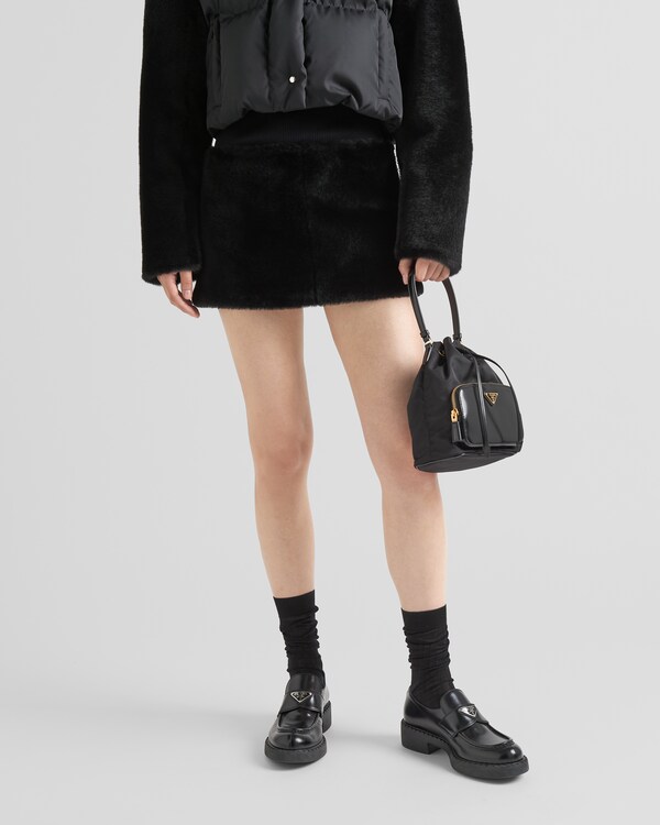 Black Shearling Skirt | PRADA