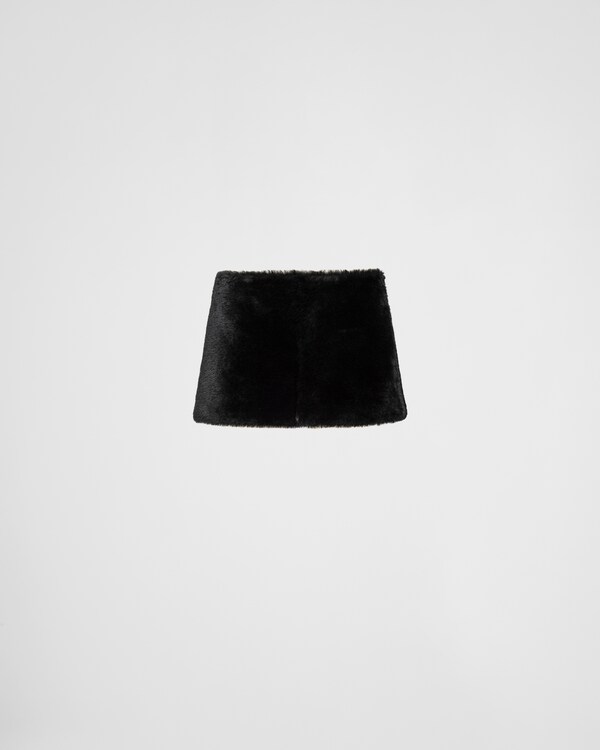 Black Shearling Skirt | PRADA