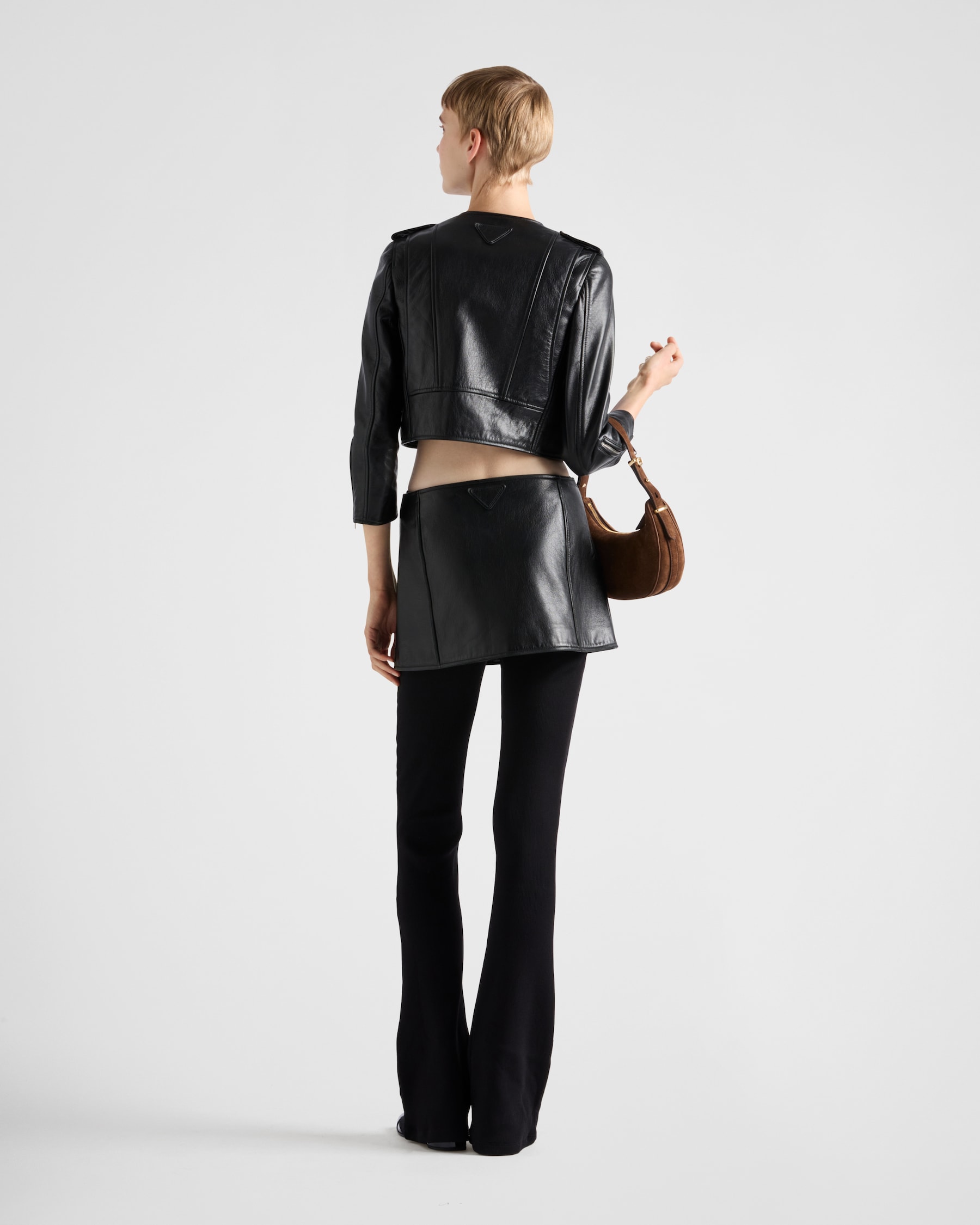 Black Leather Mini Skirt | PRADA