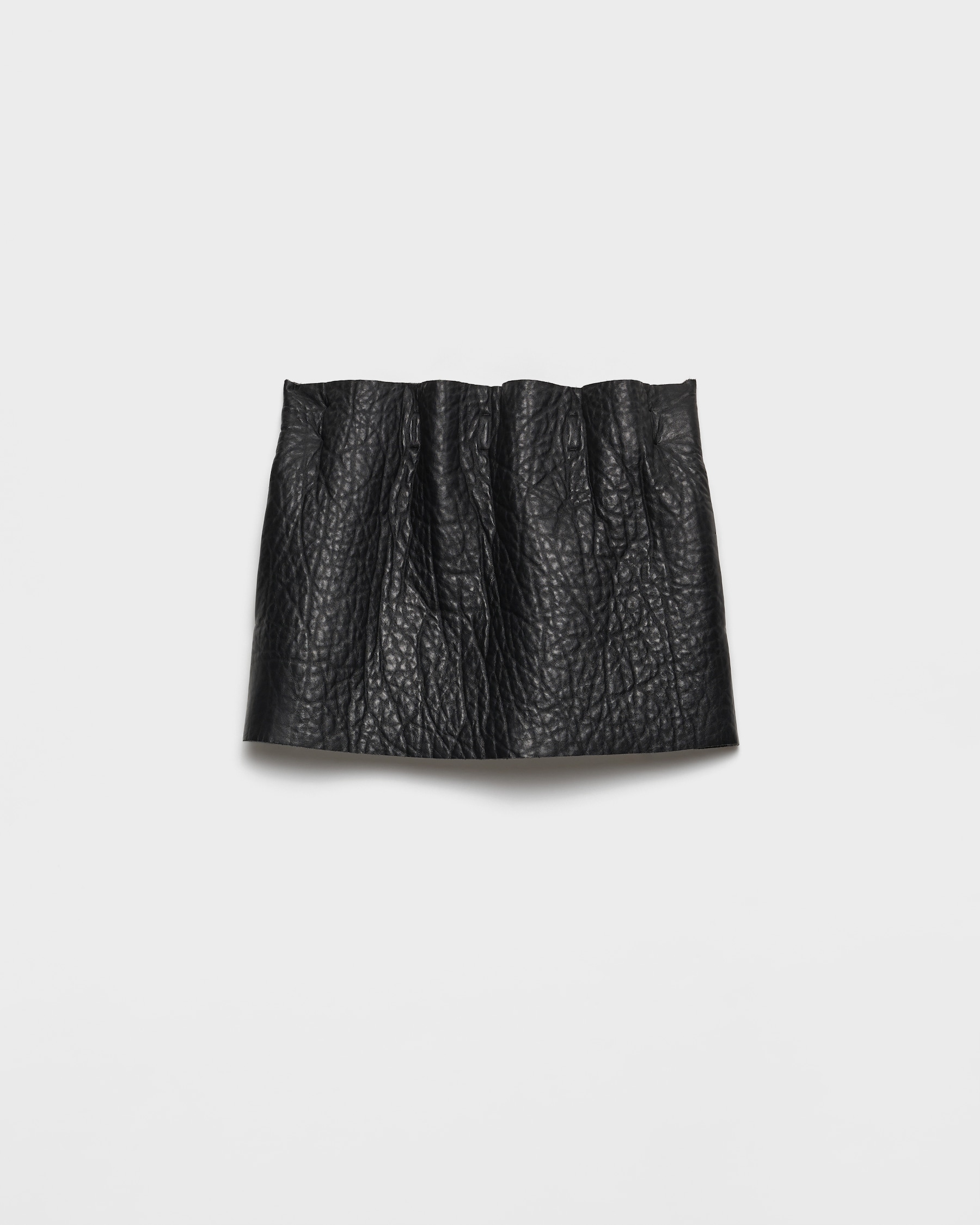 Black Nappa Leather Mini Skirt | PRADA