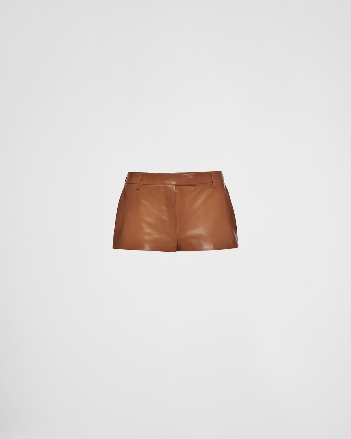 Caramel Nappa Leather Shorts | PRADA