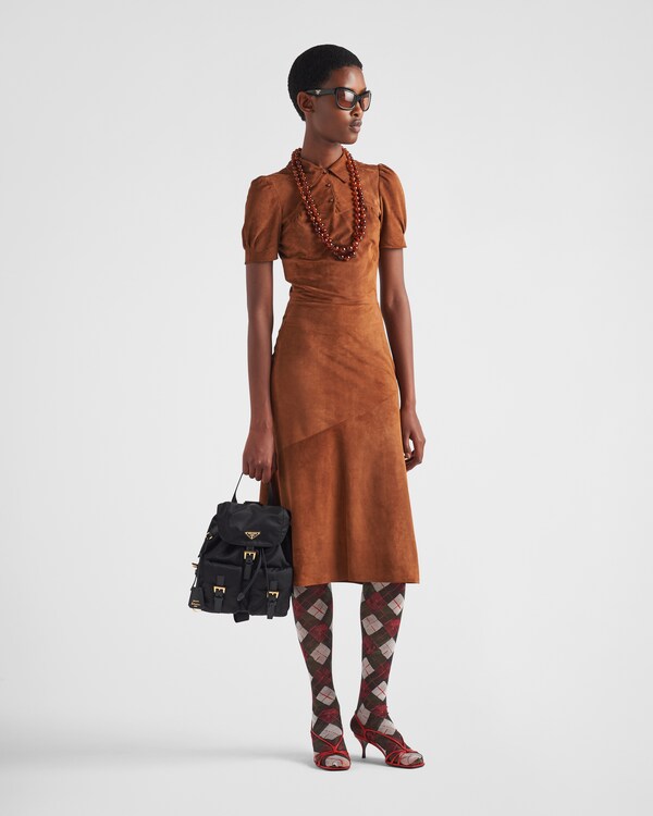 Palisander Suede Dress | PRADA
