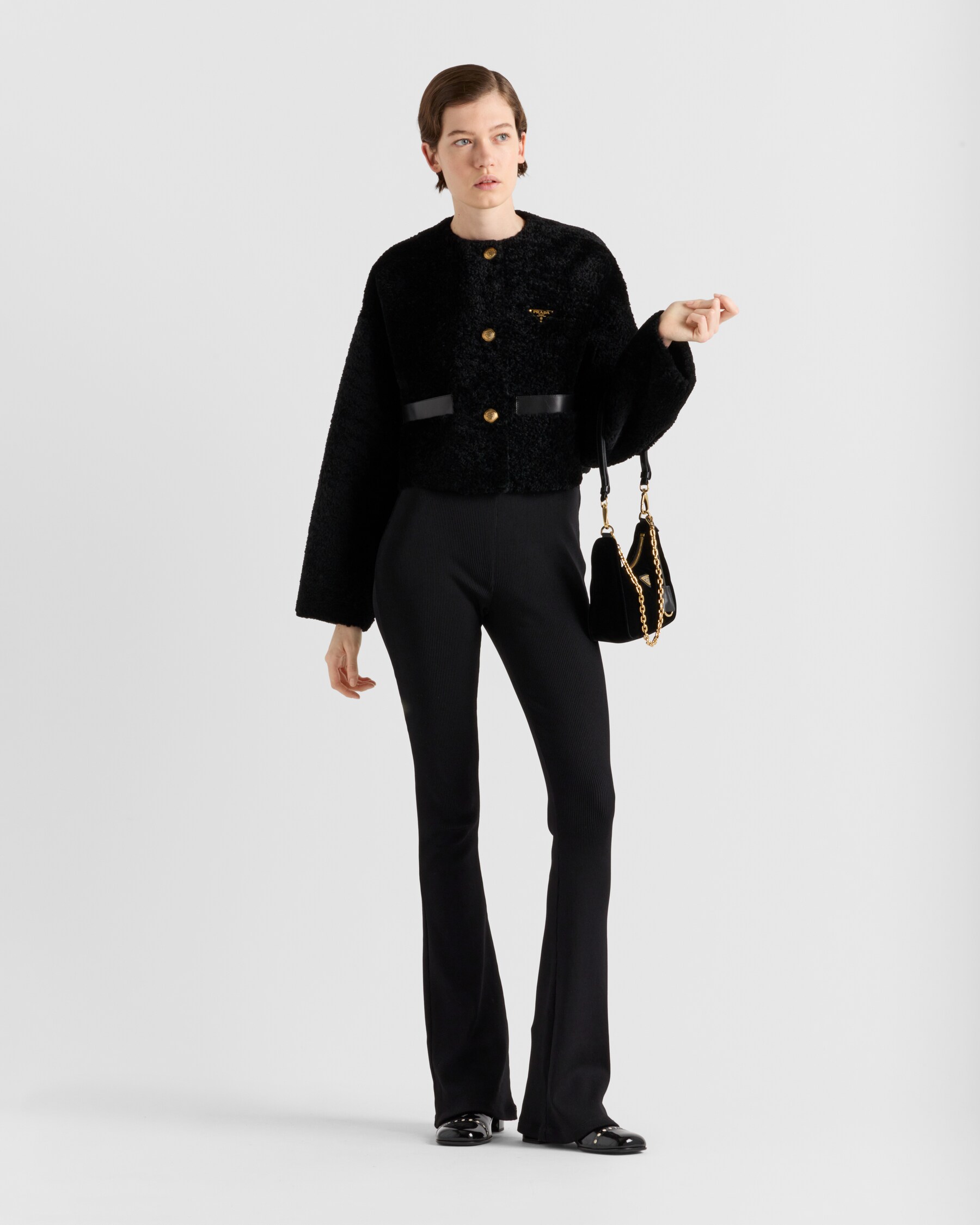 Black Shearling Jacket | PRADA